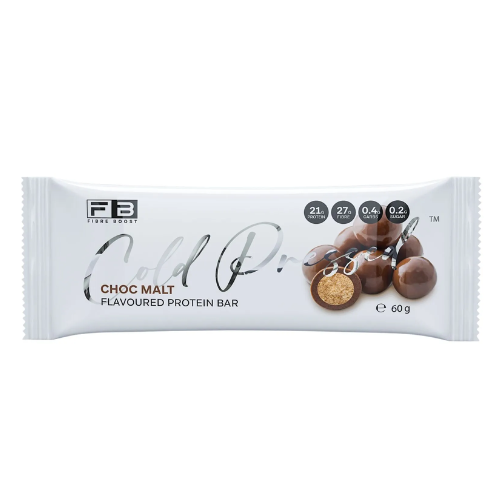 FIBRE BOOST Cold Pressed Protein Bar - Choc Malt 60g – Low Carb ...