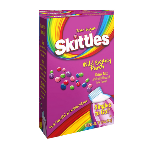Skittles Zero Sugar Drink Mix Wild Berry Punch Flavour - 6 stcks (15.2 ...