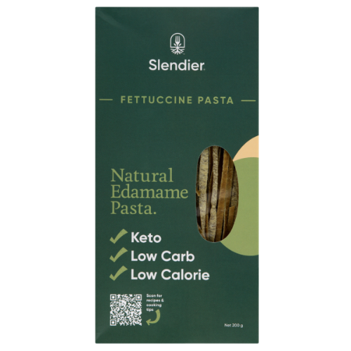 Slendier Low Carb Pasta - Organic Edamame Fettuccine - 200gm – Low Carb ...