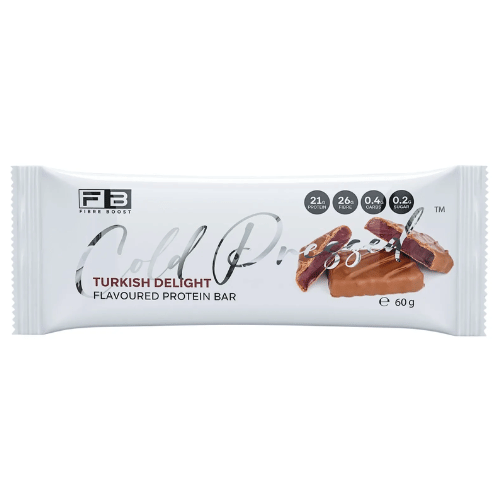 FIBRE BOOST Cold Pressed Protein Bar - Turkish Delight Flavour 60g — Low Carb Emporium Australia