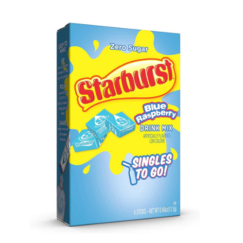 Starburst Drink Mix Blue Raspberry Flavour - 6 sticks (13.5g) – Low ...
