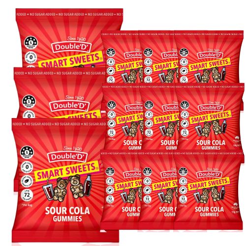 Bulk Double ‘D’: Smart Sweets™ Sour Cola Gummies 50gm x 12 — Low Carb ...