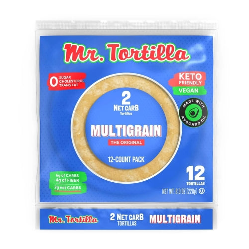 Mr Tortilla 2 Net Carb Multigrain Tortillas (12) - 228g – Low Carb ...