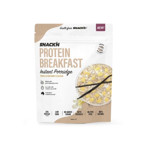 Snackn' Protein Breakfast Instant Porridge Vanilla Custard Flavour - 4 ...