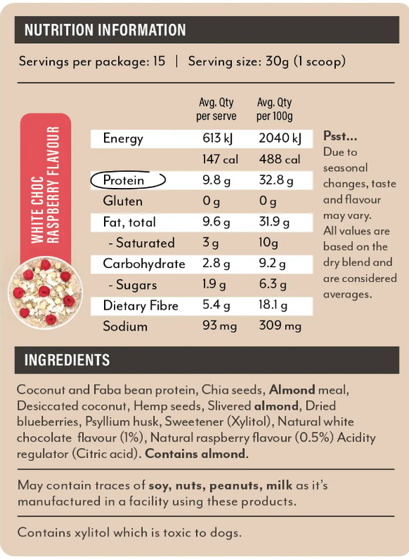 Snackn' Protein Breakfast Instant Porridge Mixed Berry Flavour - 450g ...