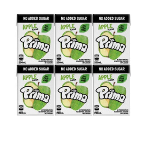 Prima No Added Sugar Apple Flavour Fruit Drink - 6 x 200mL – Low Carb ...